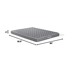 Modway Mila 6” Queen Mattress - Firm 6 Inch Queen Mattress - 10-Year Warranty, White