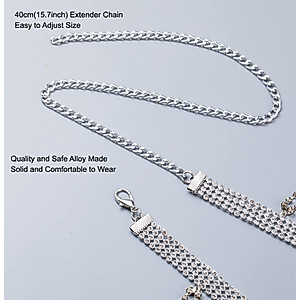 REVOLIA Waist Chains for Women Belly Chains Sexy Belts Multilayer Tassel Bikini Body Chains Summer Beach Nightclub Body Jewelry Set Silver-tone