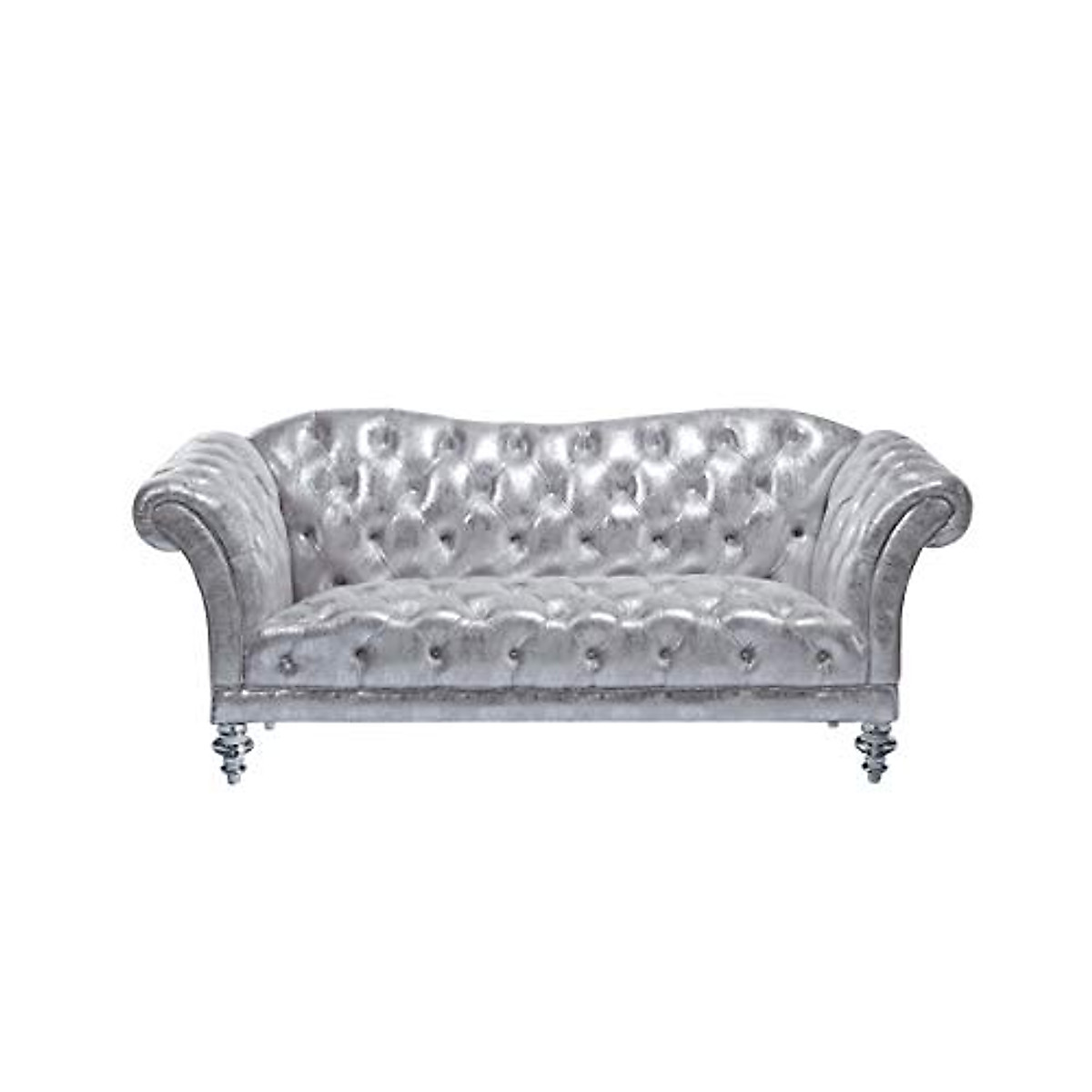 ACME Furniture Dixie Loveseat, Metallic Silver