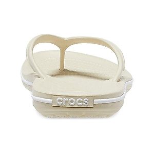 Crocs Unisex Crocband Flip Flop | Slip-on Sandals | Shower Shoes, Bone, Numeric_5 US Men