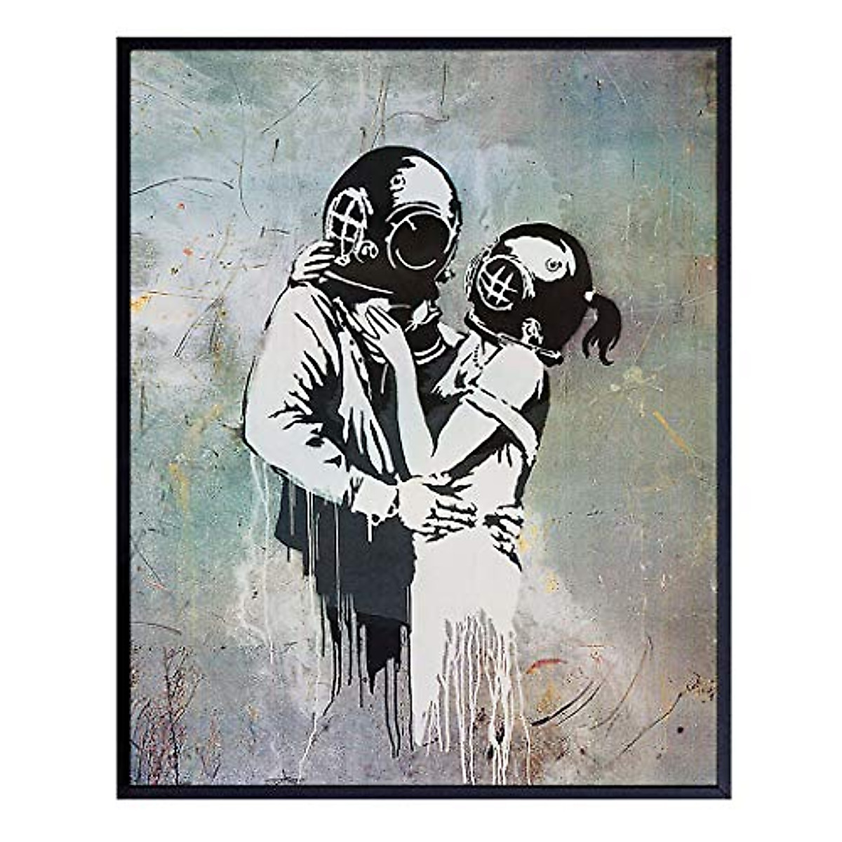 Banksy Diver Lovers Graffiti Picture - 8x10 Photo - Chic Decor for Beach House, Lake Home, Dorm - Cool Street Art Gift - Unframed Poster Print