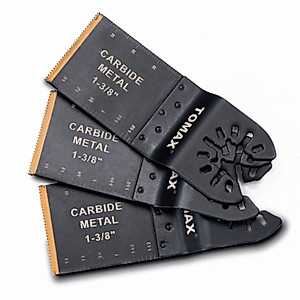 3 PCS Carbide Teeth Oscillating Multitool Quick Release Oscillating Saw Blades Fits Fein Multimaster, Porter Cable, Black&Decker, Bosch Craftsman, Ridgid, Makita, Milwaukee, Dewalt, and More