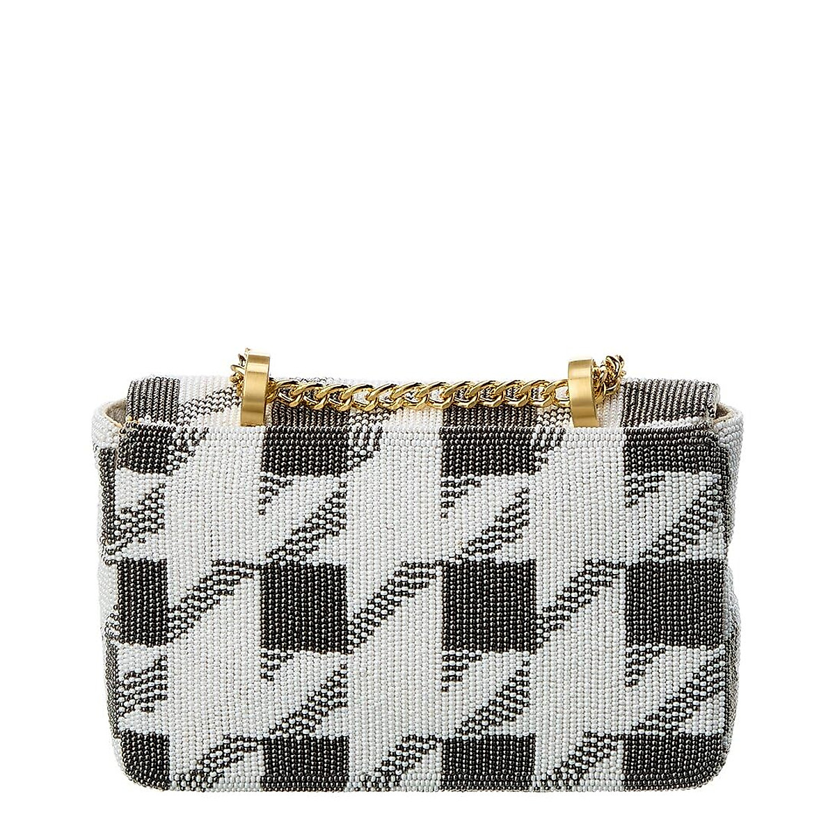 ZAC Zac Posen Soft Earthette Mini Chain Shoulder - Beaded Houndstooth Charcoal One Size