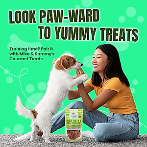 Gourmet Jerky Dog Treats - Natural Dog Treat Chicken Jerky for Dogs, Nutritious and Tasty Dog Jerky Treats Made in USA only, Cage-Free Chicken, No Additives(Mika & Sammy's Unlcle Justy's 5 oz)