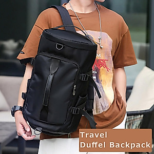 Sports Gym Bag for Men Women, SMITH Travel Duffel Totes Bag Lightweight Backpack Carry on Luggage Bags with Shoes Compartment Adjustable Strap for Yoga Swimming Waterproof Dance Bag for Weekend(Wine)