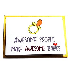 Awesome People Make Awesome Babies Cute and Sweet Congratulations Card - Funny Unique Handmade New Baby Card for New Mom Dad, Baby Shower Congrats Gift
