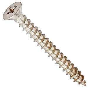 Small Parts 1028APF188 18-8 Stainless Steel Sheet Metal Screw, Plain Finish, 82 degrees Flat Head, Phillips Drive, Type A, #10-12 Thread Size, 1-3/4" Length (Pack of 25)
