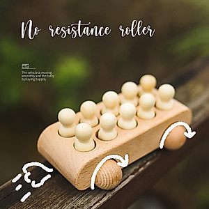 10 Wooden Figures in The Car - Wooden Toys Unfinished Wooden Peg Dolls People Figures Shape Preschool Learning Educational Toys Montessori Toys Pretend Play for Toddler