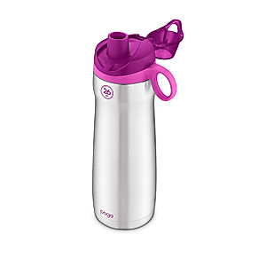Pogo Vacuum Insulated Stainless Steel Water Bottle with Leak Proof Chug Lid and Silicone Carry Loop, Fuchsia, 26 oz