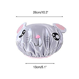 G2PLUS Shower Cap, 2PCS Funny Cute Cartoon Bath Hat, Waterproof Shower Bath Caps, Elastic Bath Cap for Boys or Girls