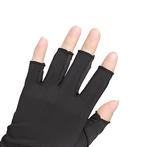 Holiberty Women Sun Protection Fingerless Gloves Summer Silky Cool Thin Cycling Gloves Stretch Touchscreen UV Driving Gloves for Ladies