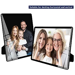 Bluesun 11x14 Picture Frame Black, Real Glass Frame, can be Horizontal and Vertical, Matted for Wall and Tabletop Decor