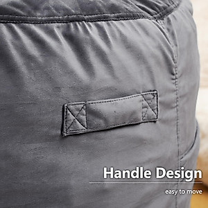 N&V Bean Bag Chair: 3' Memory Foam Furniture Bean Bag for Teens, Adults with Machine Washable Covers (Gery)