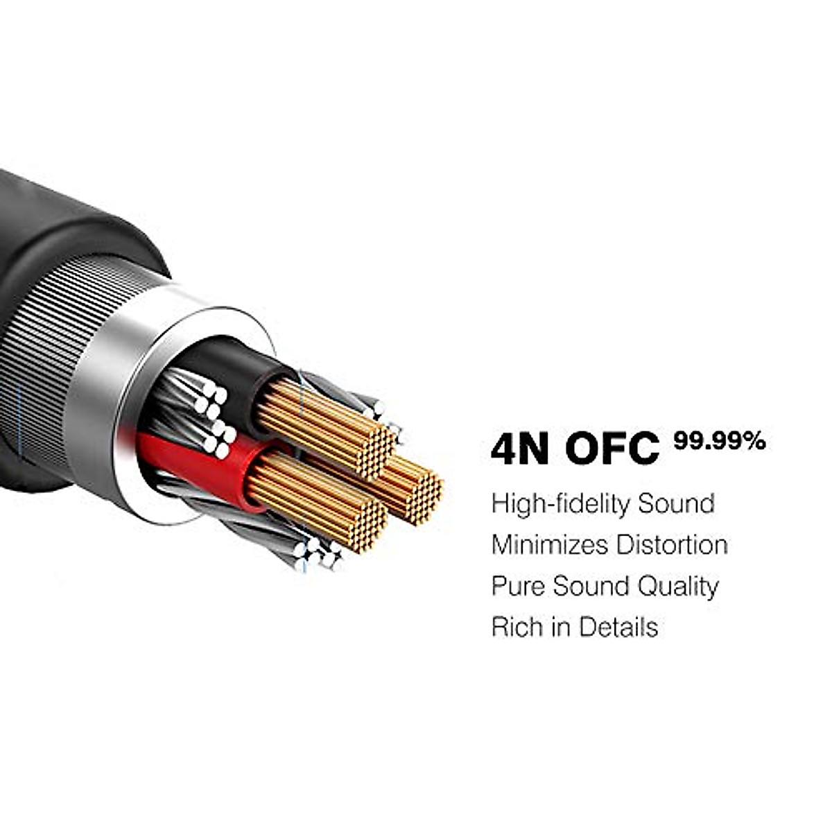 DUKABEL Long Headset Splitter Cable (4ft/1.2m), 3-Pole TRS Microphone(Male) & Audio(Male) to Single 4-Pole TRRS (Famle) Jack Headphone Adapter/Crystal-Nylon Braided / 24K Gold Plated / 99.99% 4N OFC