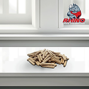 100 Pack 1/4" x 1 1/2" Wooden Dowel Pins Wood Kiln Dried Fluted and Beveled, Made of Hardwood