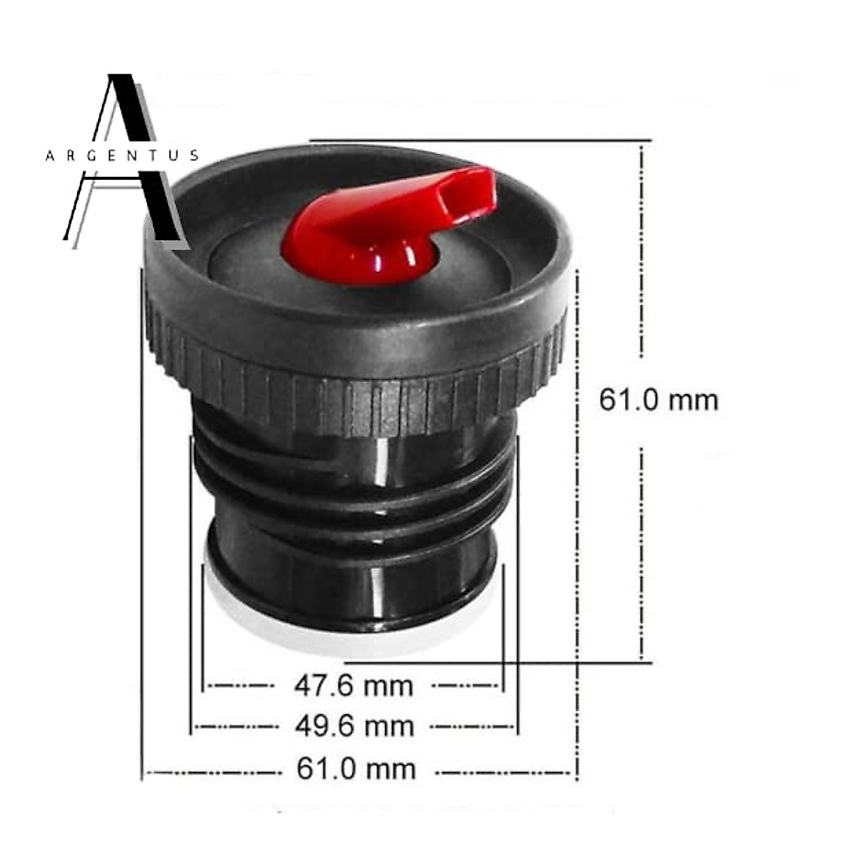 Thermos Stopper Pico de Mate Replacement Part For Stanley Classic Vacuum Insulated Wide Mouth Bottle Thermos (1.1QT, 1.5QT, 2QT) (Black-Red, Set of 1)
