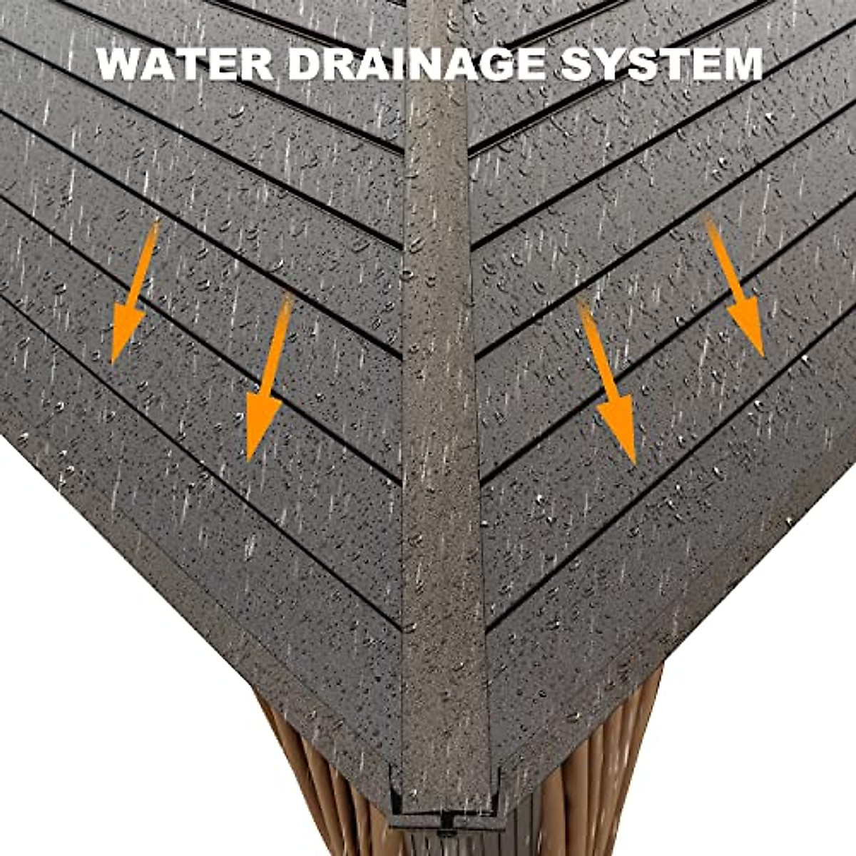 NOBLEMOOD 10’ x 13’ Hardtop Gazebo with Curtains and Netting, Double Roof Outdoor Gazebo with Polycarbonate Canopy, Aluminum Frame Permanent Gazebo for Patio Garden(Brown)