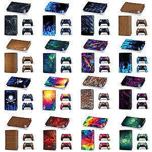 PS5 Skin Digital Edition Console and Controller, PS5 Stickers Vinyl Decals for Playstation 5 Console and Controllers, Digital Edition (Green Starry Sky)