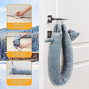NABOWAN Under Door Draft Stopper 36 inch - Adorable Cat Heavy Duty Under Door Draft Blocker for Door & Window, Animal Draft Stoppers for Bottom of Door