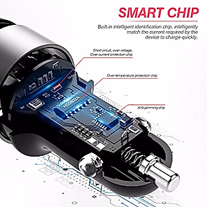 ANKUEE USB C Car Charger, 2 Pack PD 20W & QC 3.0 22.5W USB Car Fast Charger Plug, Mini Aluminum Alloy Cigarette Lighter Charging Adapter, Compatible with iPhone, Galaxy S22/21 Google Pixel 6