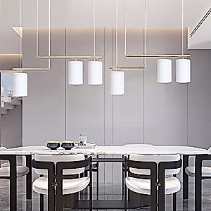 GoldSwift 3 Pack Frosted Opal White Glass Lamp Shade Replacement Globe & Covers for Light Fixtures, 6" Tall, 1-5/8 inch Fitter, Soft White Cylinder Glass Shade for Chandelier Pendant Wall Sconces