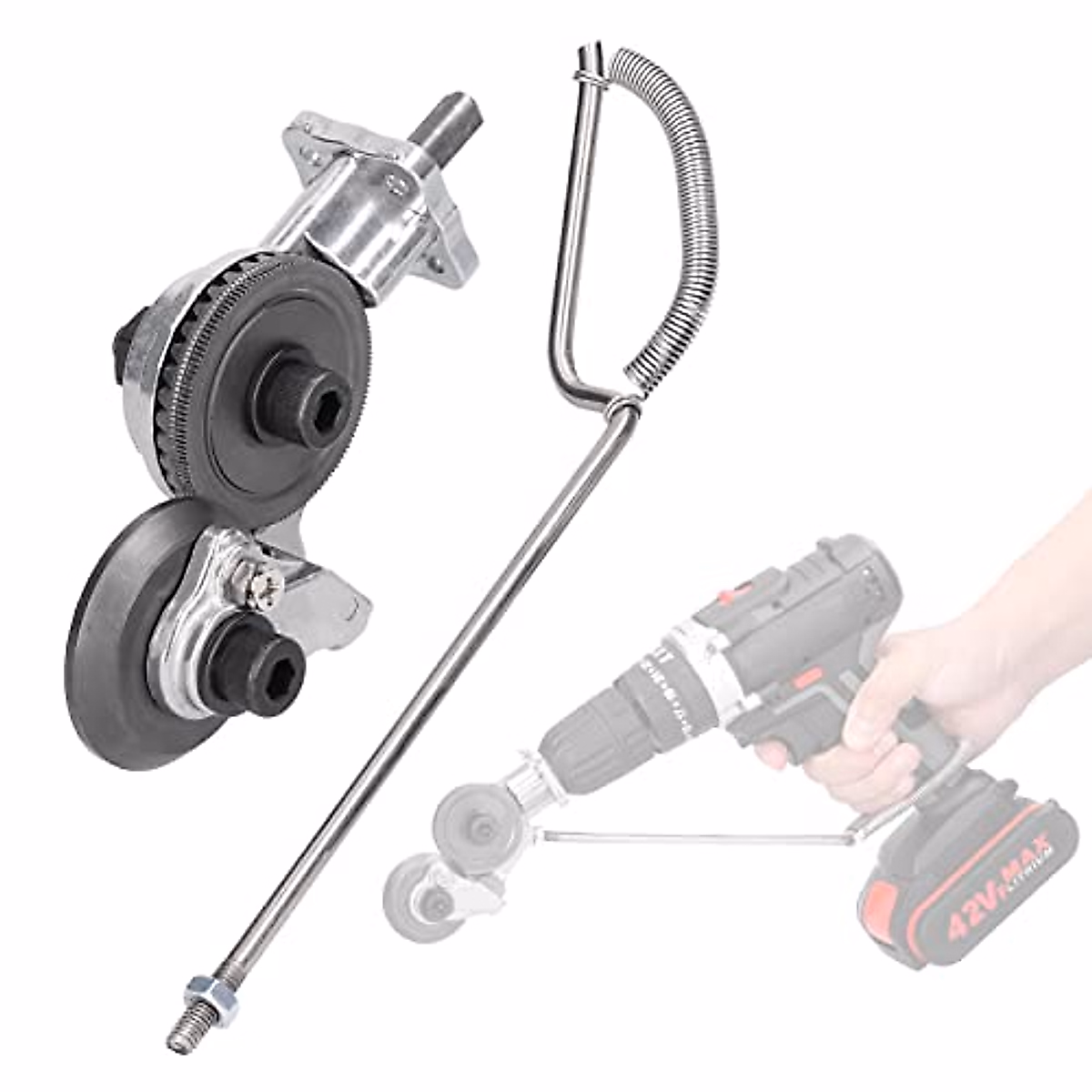 Geevorks Electric Drill Plate Cutter, 2024 New Metal Nibbler Drill Attachment with Adapter 0.8mm, DIY Metal Drill Attachment for Cutting Iron, White Sheet, Steel,Copper, Aluminum