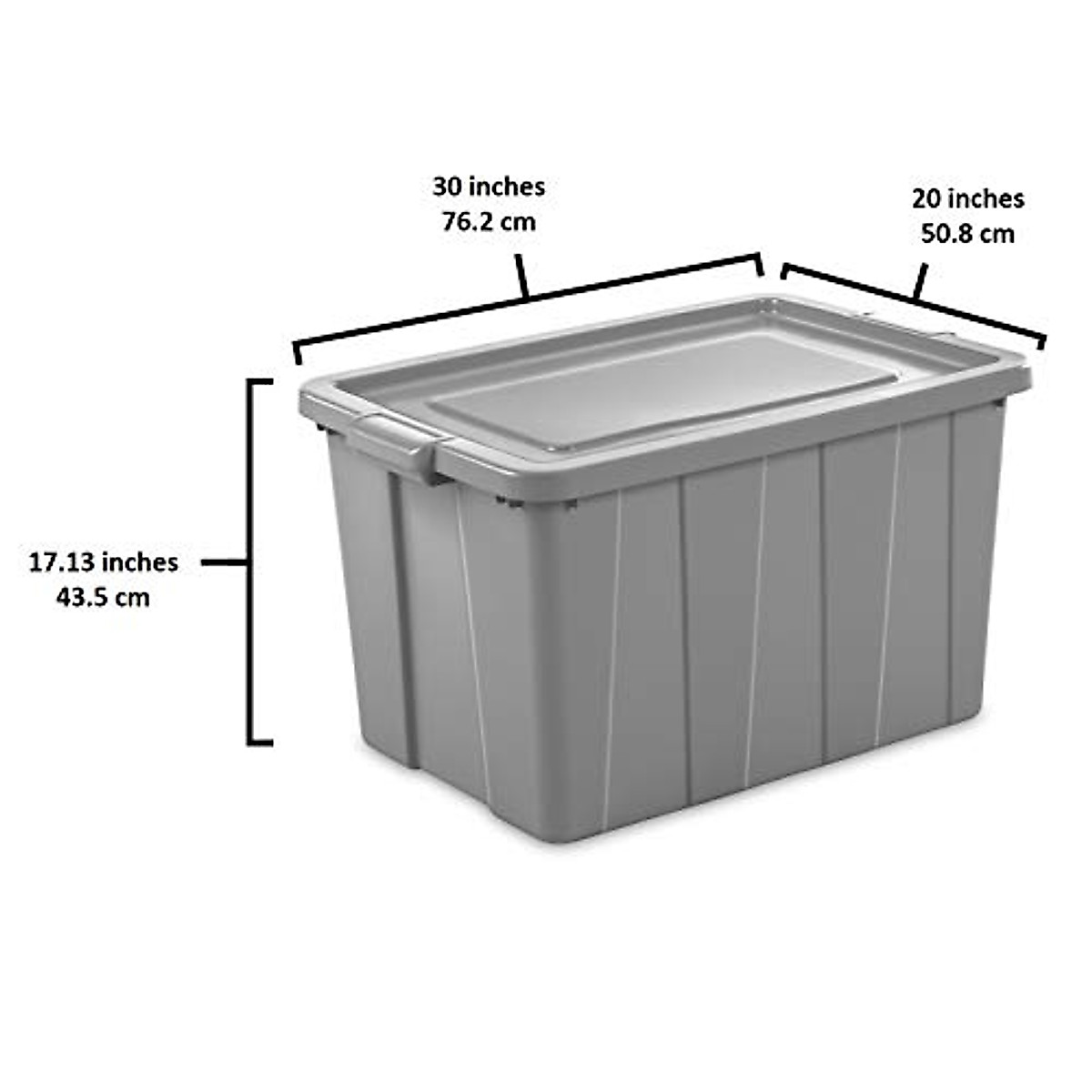 Sterilite 16796A04 Tuff1 30 Gallon Plastic Stackable Temperature & Impact Resistant Basement/Garage/Attic Storage Tote Container Bin with Lid, Gray
