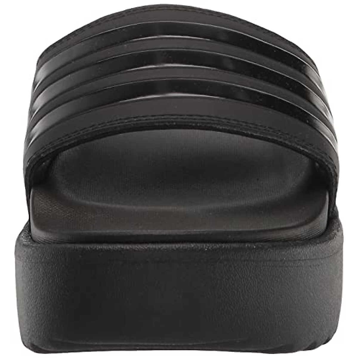 adidas Women's Adilette Platform Slide Sandal, Black/Black/Black, 7
