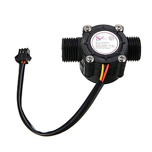 DAOKI 2Pcs Water Flow Sensor 1-30L/min 1/2" Control Fluid Flowmeter Switch G1/2 Counter 1-30L/min Meter for Arduino Flowmeter Measure Temperature Instrument