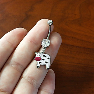 Body Candy Cute Moo Cow Belly Ring