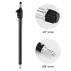Photography Distance Rod, Back Light Stand Adjustable Pole with Standard Screw (1/4'' 3/8'') 45CM74CM Extension Rod Stick Pole for Light Microphone Arm Stand