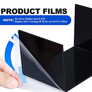 4 Set Acrylic Display Risers Medium and Large Display Stand Shelf Acrylic Risers for Display Cupcake Acrylic Riser Showcase Figure Jewelry Collectibles Stands Desktop Shelf for Organize (Black)