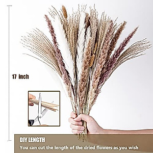 100PCS Pampas Grass Boho Decor, Dried Pampas Grass for Boho Home, Wedding, Baby Shower Decorations, Rustic Farmhouse Party Table Decor Home Decoration