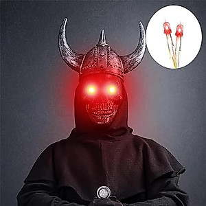 Halloween Party LED Red Glowing Laser Eyes, Pack of 4 for Mask Light Eyes with Battery Box, Batteries Not Included (Red)