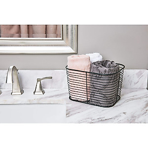 iDesign Vienna Large Steel Wire Storage Basket - 7.4" x 9.4" x 5.7", Matte Black