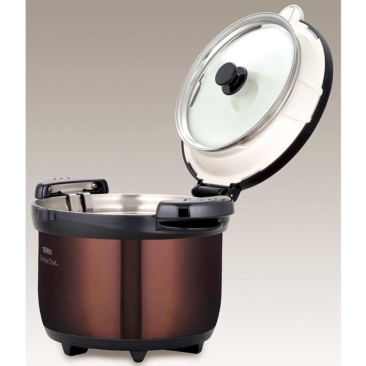 THERMOS KBG-3000 CBW Vacuum Insulated Cooker, Shuttle Chef, 7.1 gal (3.0 L), Clear Brown