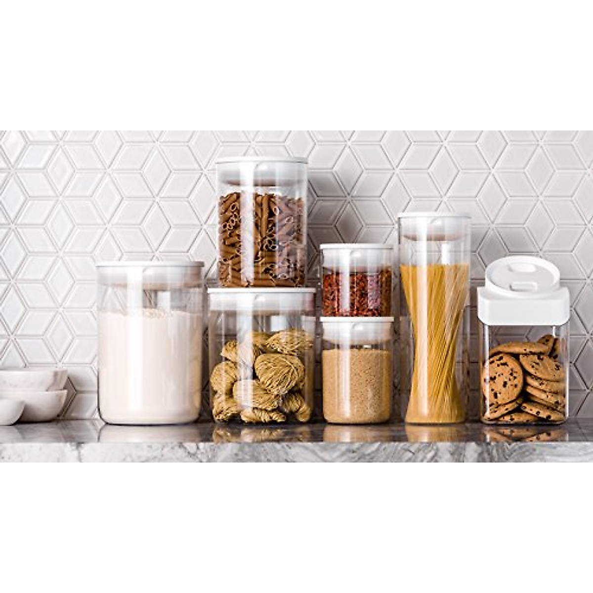Click Clack Pantry Canister 0.6, 1.6, 3.3-Quart, Set of 3