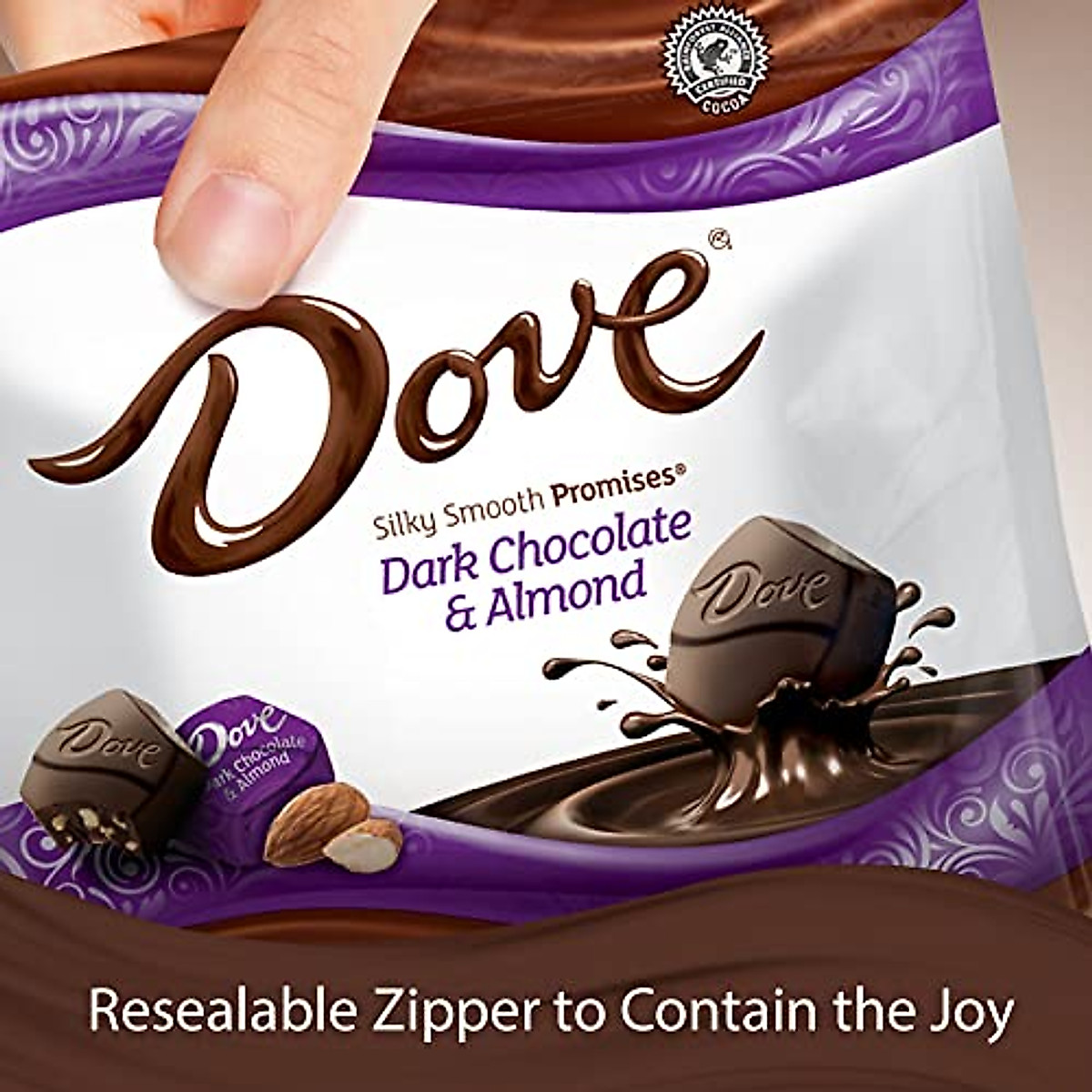 DOVE PROMISES Almond Dark Chocolate Candy 7.61-Ounce Bag (Pack of 8)