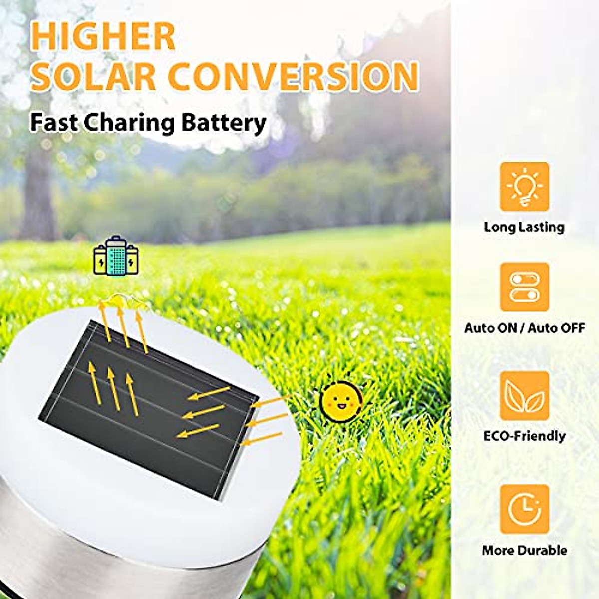 HYWGDLT 16 Pack Solar Pathway Lights Outdoor 10Lumen Dual Light Source LED Solar Waterproof Pathway Lights for Garden Patio and Walkway Decoration Warm White.