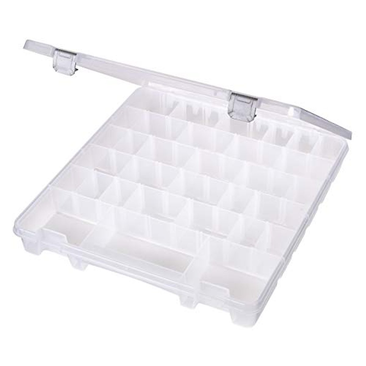 AB Designs 9101ABD Super Satchel Slim with Removable Dividers, Stackable Home Storage Organization Container, Clear with Silver Latches