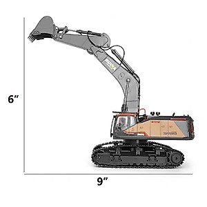 Gemini&Genius Excavator Toy for Kids, Metal Construction Vehicle Track Excavator Toy 1/50 Digger Vehicle Toy, Multi-Articular Movable Excavator Arm and 360 Degree Rotate Cab Truck Toy for Kids