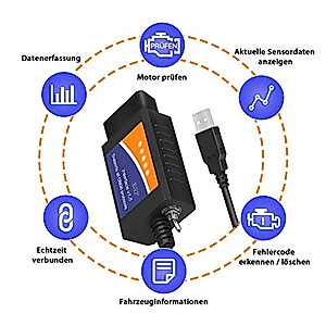 Yctze Diagnostic Connector Cable, Automotive USB Interface Checking Tool for Car