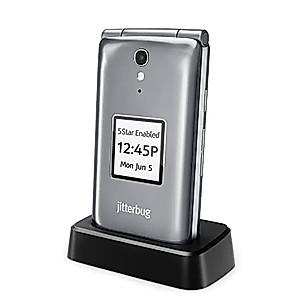 Jitterbug 4043S5RRY Flip Easy-to-Use 4G Prepaid Cell Phone Graphite