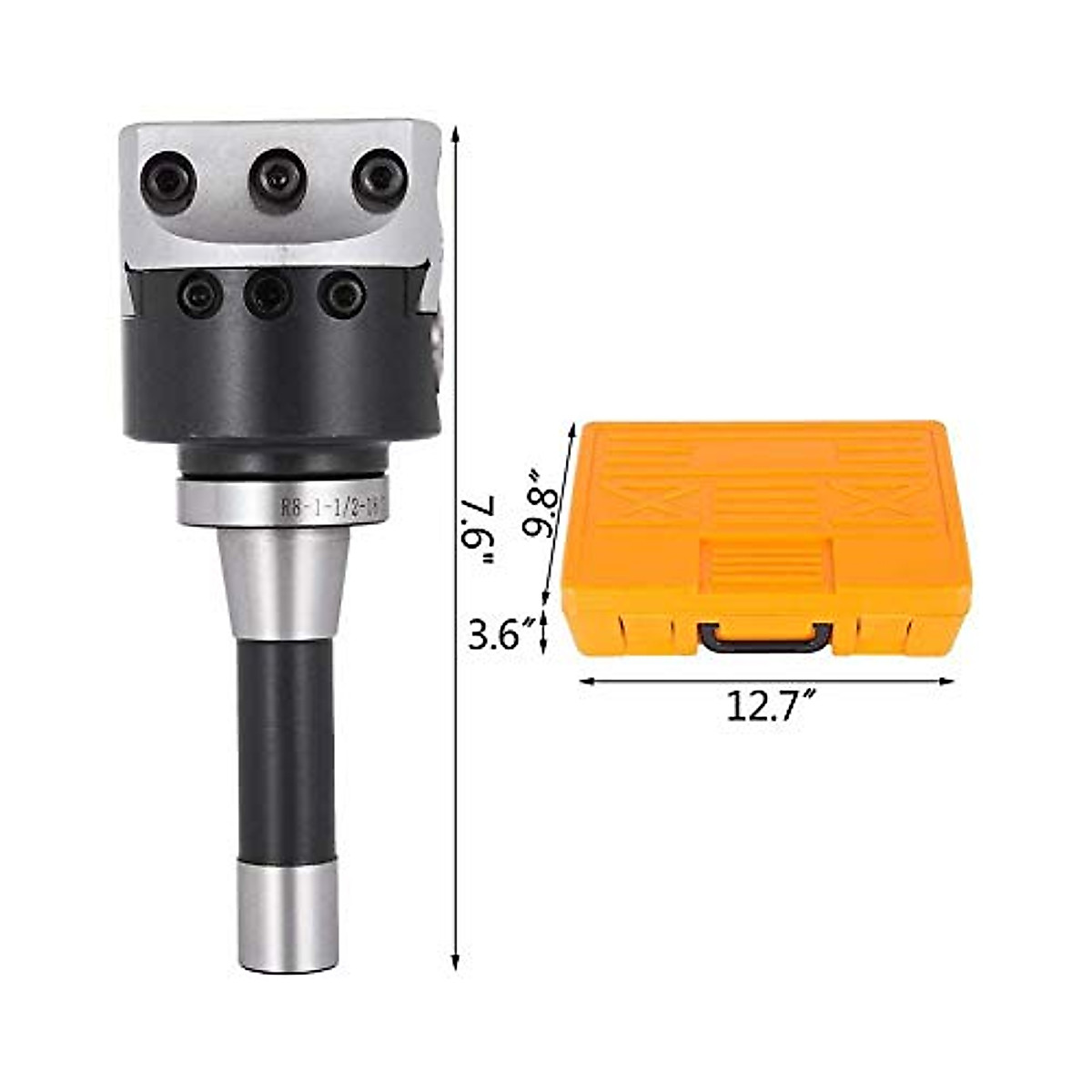 / 4 in Boring Head + R8-1-1/2-18 (7/16) Boring Bar + 3/4in Boring Cutter Set 40CR with Wrench for Household Industrial Use