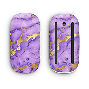 Design Skinz Purple Marble & Digital Gold Foil V1 Vinyl Decal Compatible with The Apple Magic Mouse 2 (Wireless, Rechargable) with Multi-Touch Surface