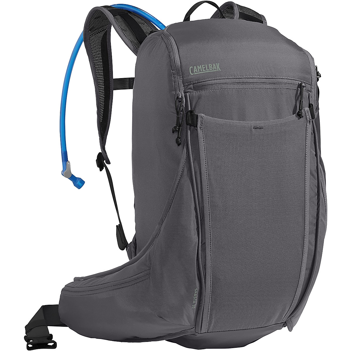 CamelBak Women's Shasta Hike Hydration Pack - Integrated Rain Cover , Castlerock Grey/Lake Blue, 100 oz