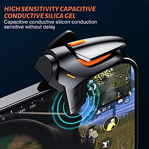 Newseego for PUBG Game Controller Trigger, [1 Pair] New Version Smart Phone Game Controller Gamepad Large Thickness, Sensitive Aim & Shoot PUBG Triggers for iOS/Android-Black.