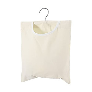 Canvas Clothespin Bag, Portable Reusable Oxford Cloth Hanging Storage Organizer, Laundry Clothes Pin Holder with an Extra-Large Hook for Hanging and Effortlessly Slidingwith