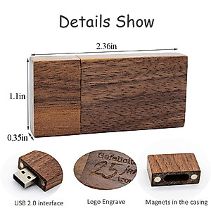 32GB Wood USB 2.0 Flash Drive with Custom Logo Laser Engrave Wooden USB Memory Stick Thumb Drivers with Album Box for Wedding/Photography/Parents