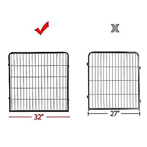 Yaheetech Foldable Pet Pen Playpen Play Yard - 32 inch 18 Panel Portable Small Animal Playpen Metal Exercise Barrier Fence w/Door Outdoor Indoor Black